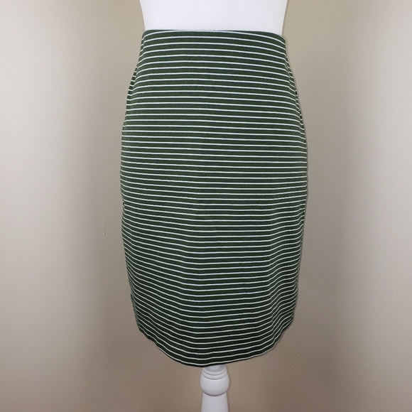 Old Navy Skirts Old Navy Green White Striped Ponte Pencil Skirt